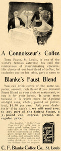1899 Ad Blanke Faust Blend Mocha Java Coffee Cans Drink - ORIGINAL LHJ ...