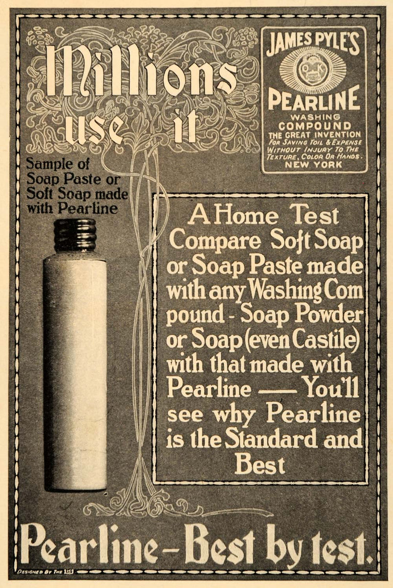 1899 Ad Pearline Paste Soft Soap Washing Powder Clean - ORIGINAL LHJ4 ...
