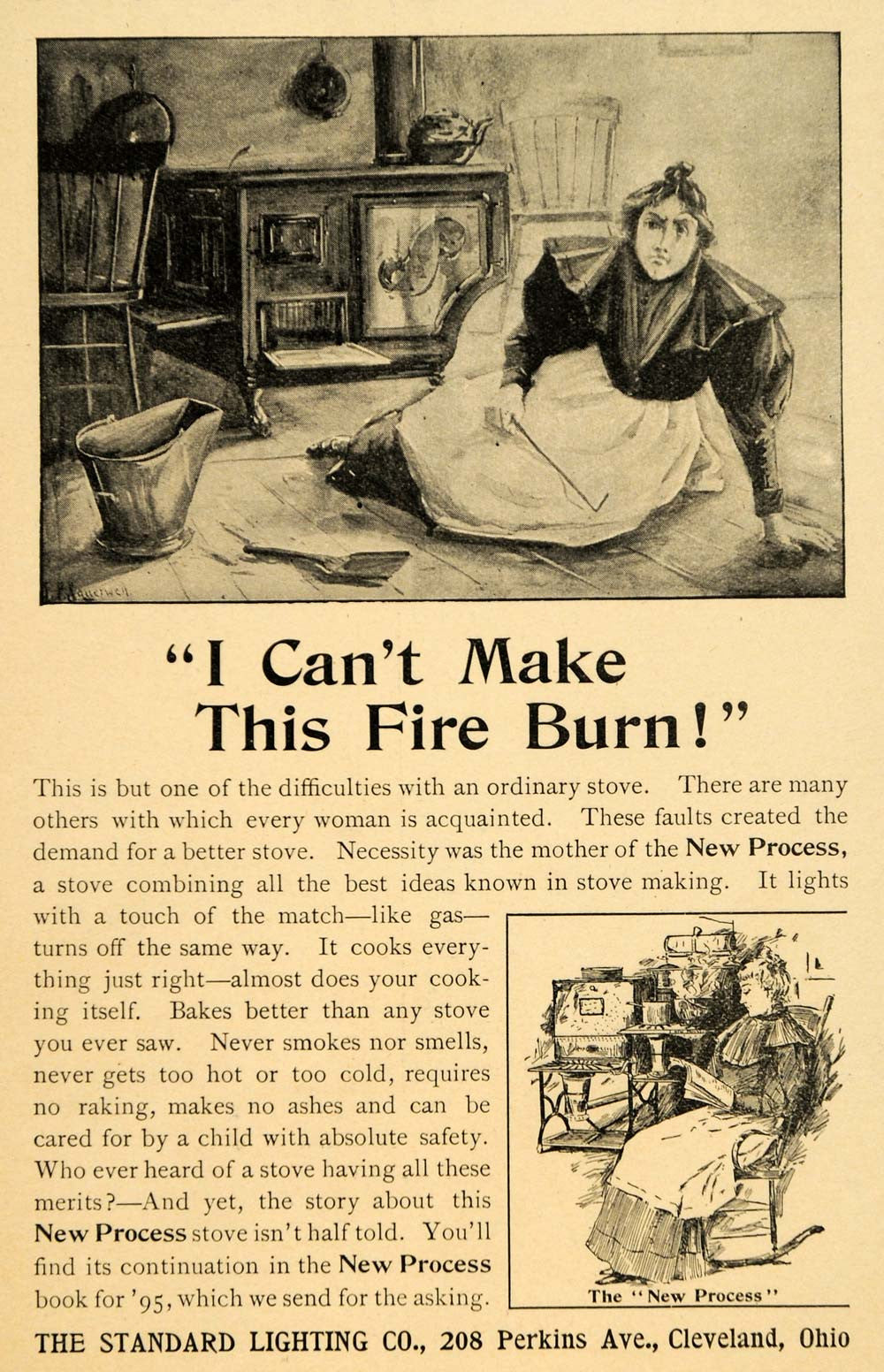 1895 Ad Standard Lighting New Process Stove Matches - ORIGINAL ADVERTI ...