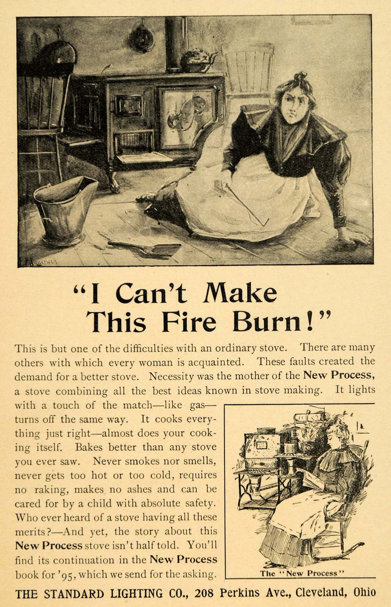 1895 Ad Standard Lighting New Process Stove Matches - ORIGINAL ADVERTI ...