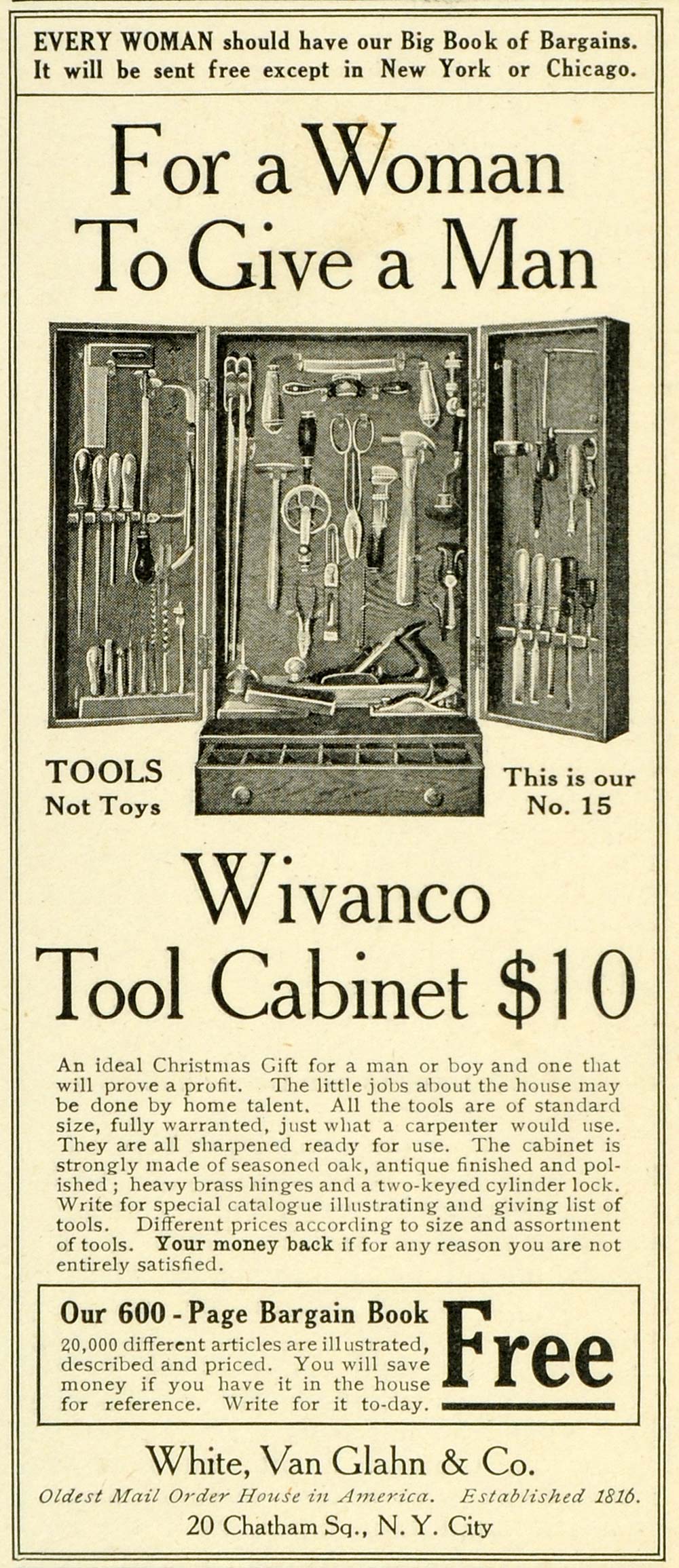 1905 Ad White Van Glahn Wivanco Tool Cabinets Christmas Gifts Hardware ...