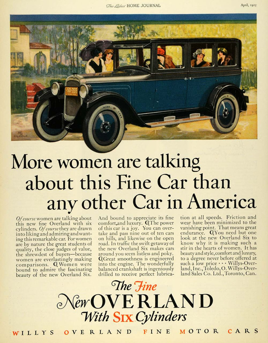 1925 Ad Willys-Overland Blue Automobile Six Cylinder - ORIGINAL ADVERT ...