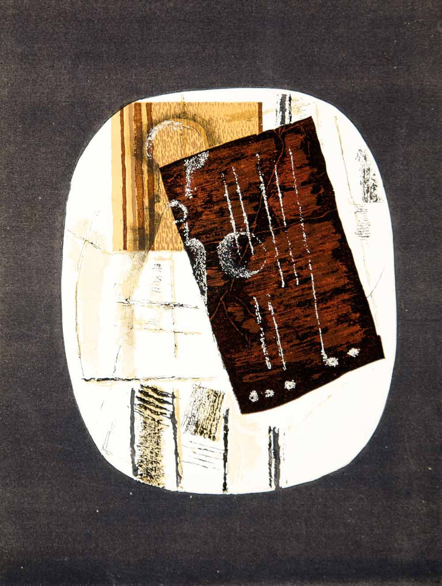 1943 Pochoir Print Georges Braque Still Life Collage Paper Abstract Mo ...