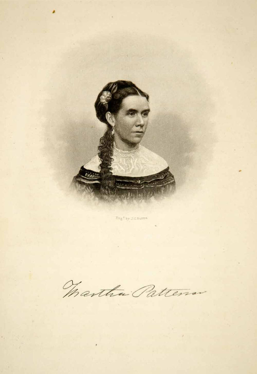 1881 Steel Engraving Art Martha Johnson Patterson Portrait White House ...