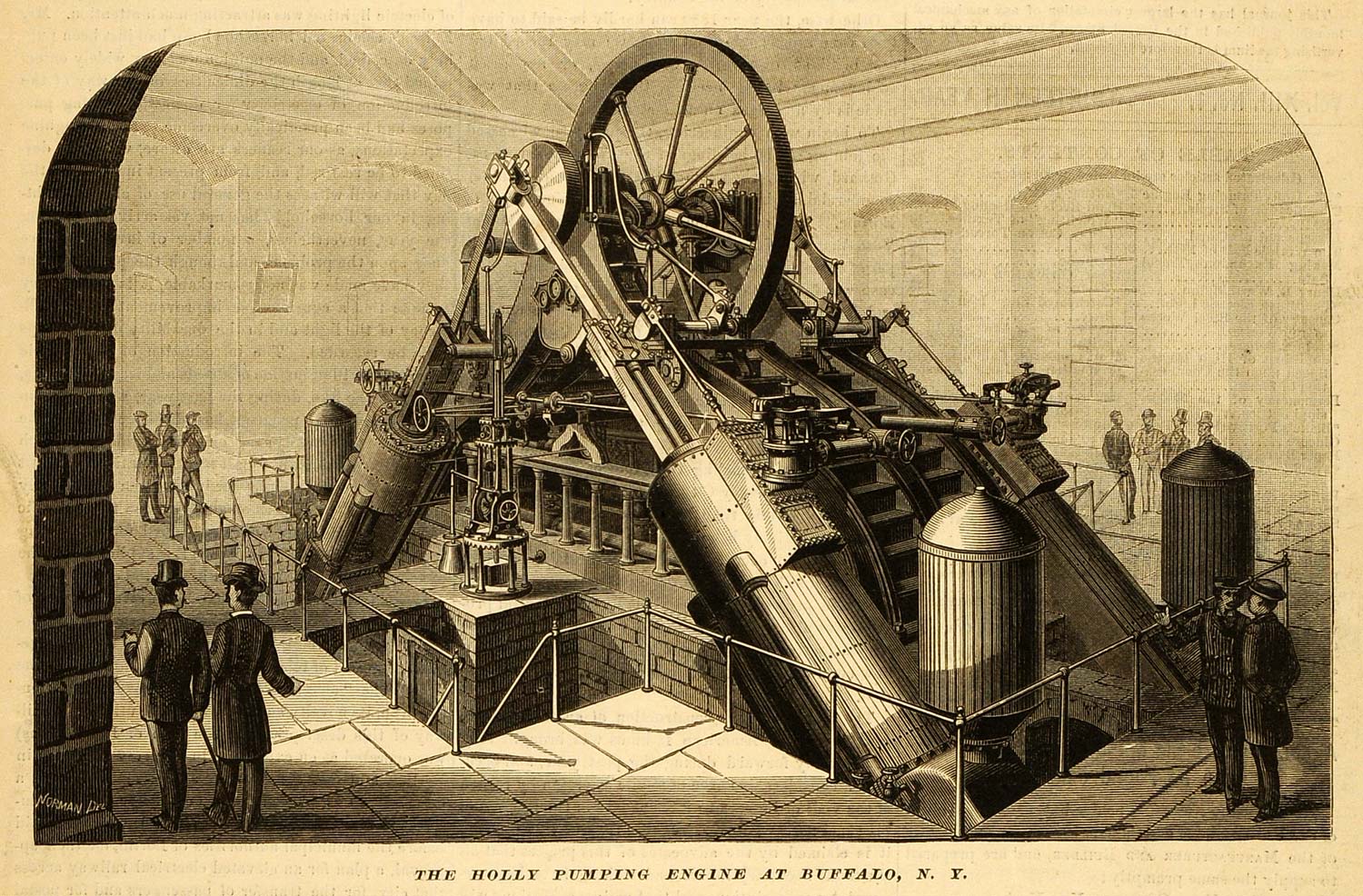 1881 Print Holly Pumping Engine Buffalo Vintage Machine Holly Pump Wor ...