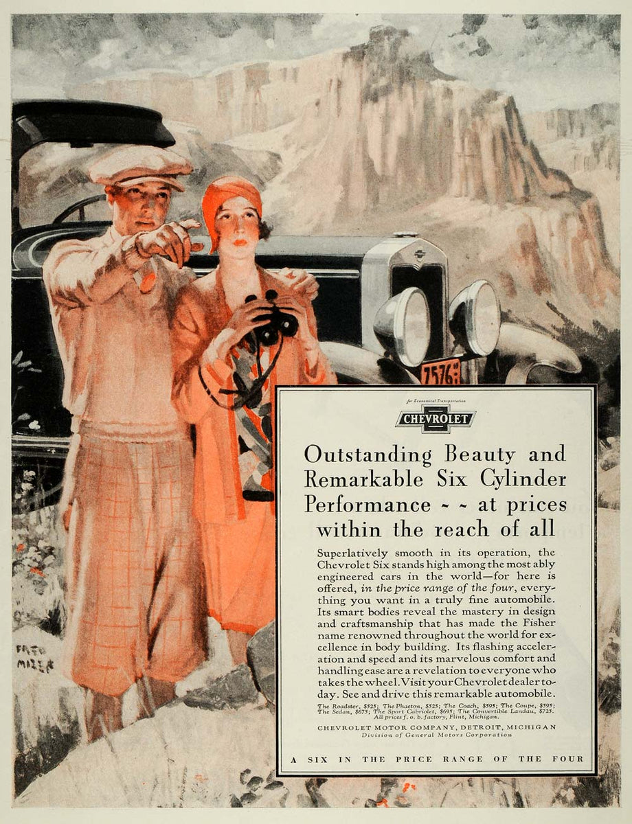 1929 Ad Chevrolet Six Cylinder Motor Car General Couple - ORIGINAL MCC ...