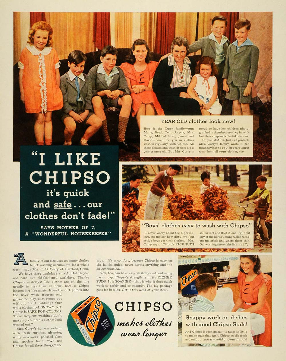 1935 Ad Chipso Laundry Detergent Dish Soap Procter - ORIGINAL ADVERTIS ...