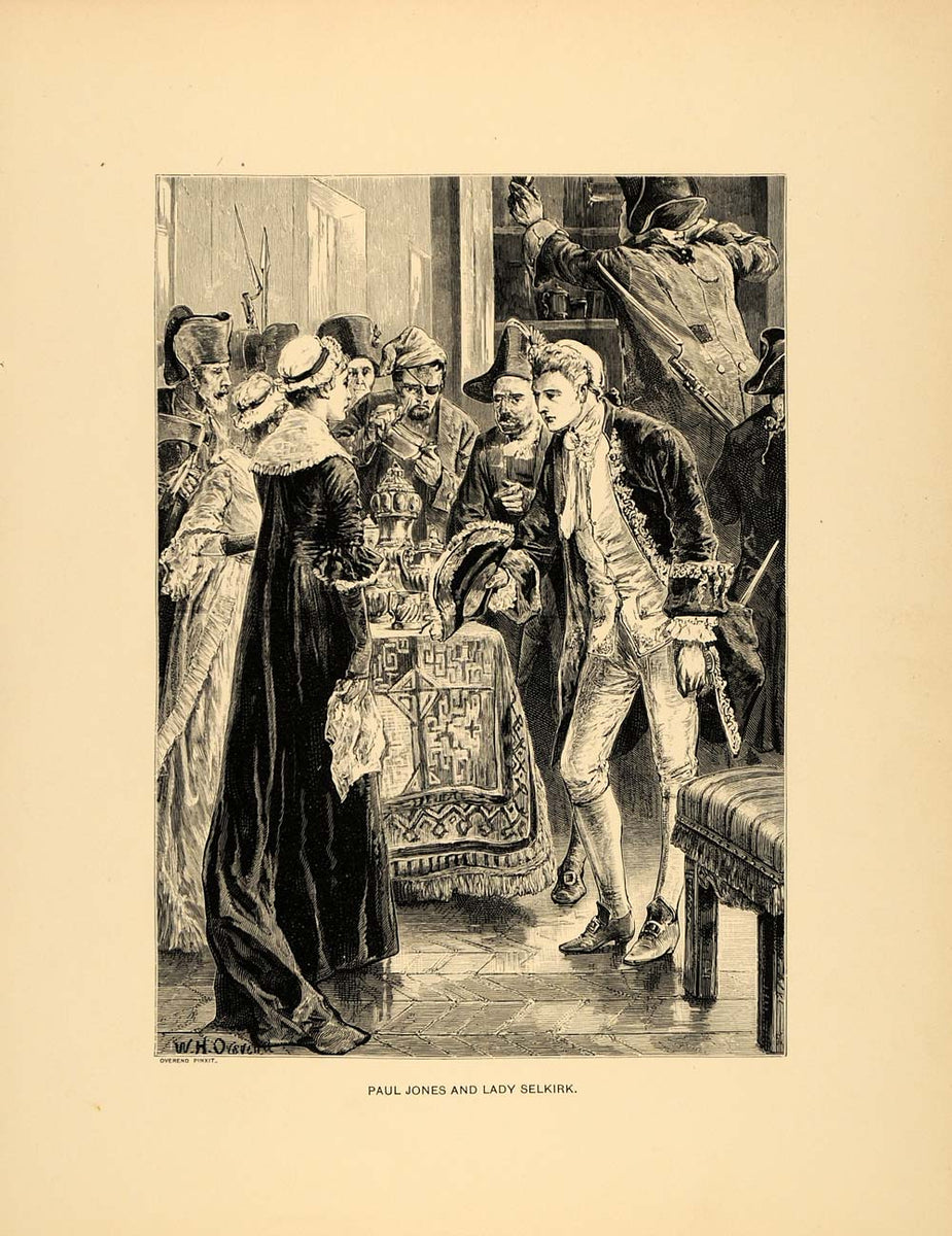 1894 Print W. H. Overend Art Paul Jones Lady Selkirk - ORIGINAL HISTOR ...