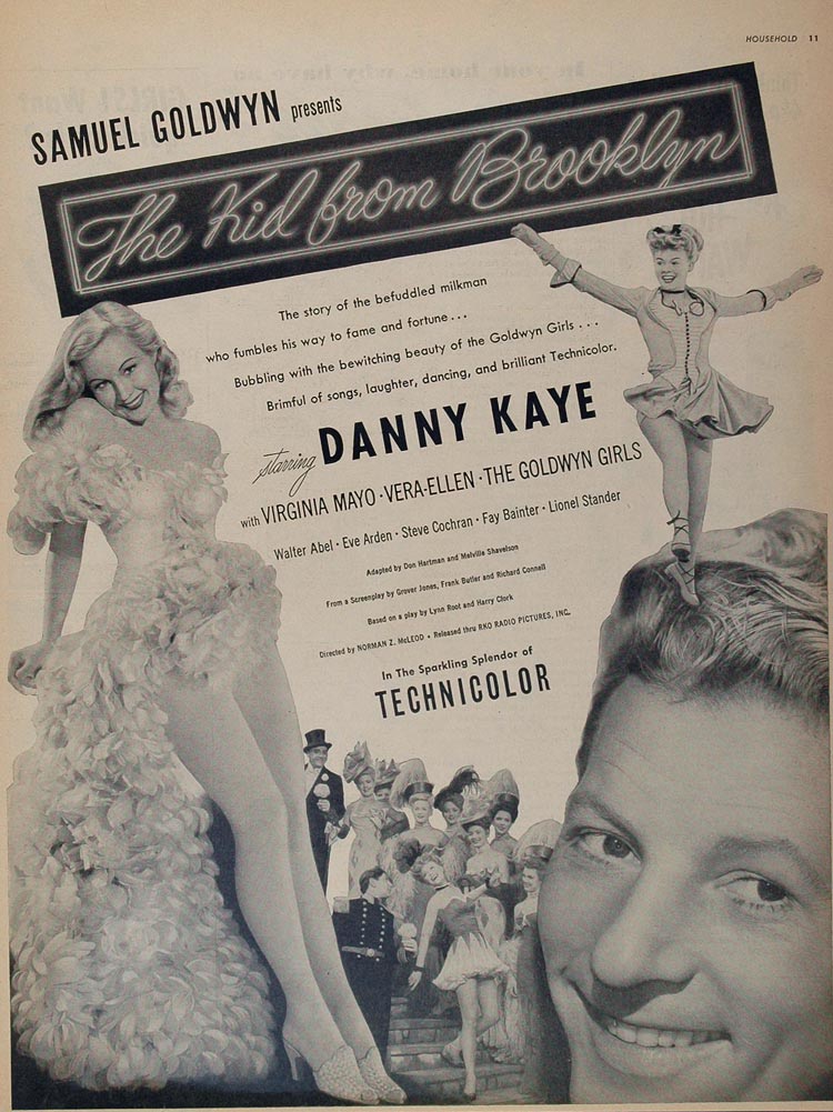 1946 Movie Ad Kid From Brooklyn Danny Kaye Goldwyn Girl - ORIGINAL MOV ...