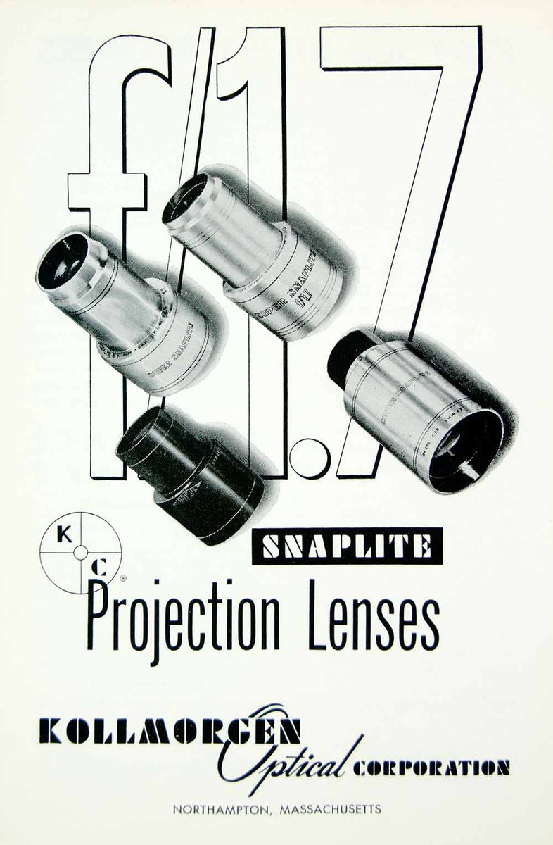 1958 Ad Snaplite Projection Lens Lenses Kollmorgen Optical Northampton ...