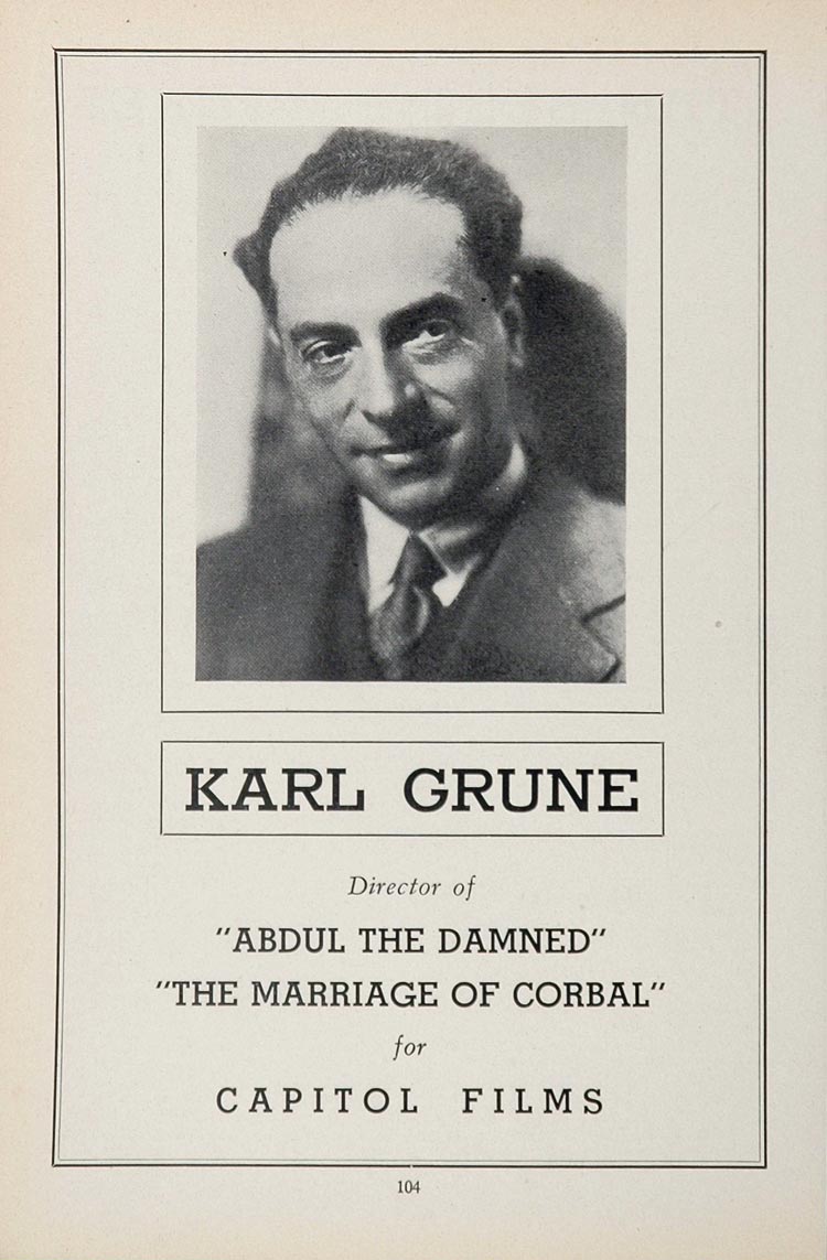 1936 Karl Grune Film Director Movie Portrait B/W Print - ORIGINAL MOVI ...