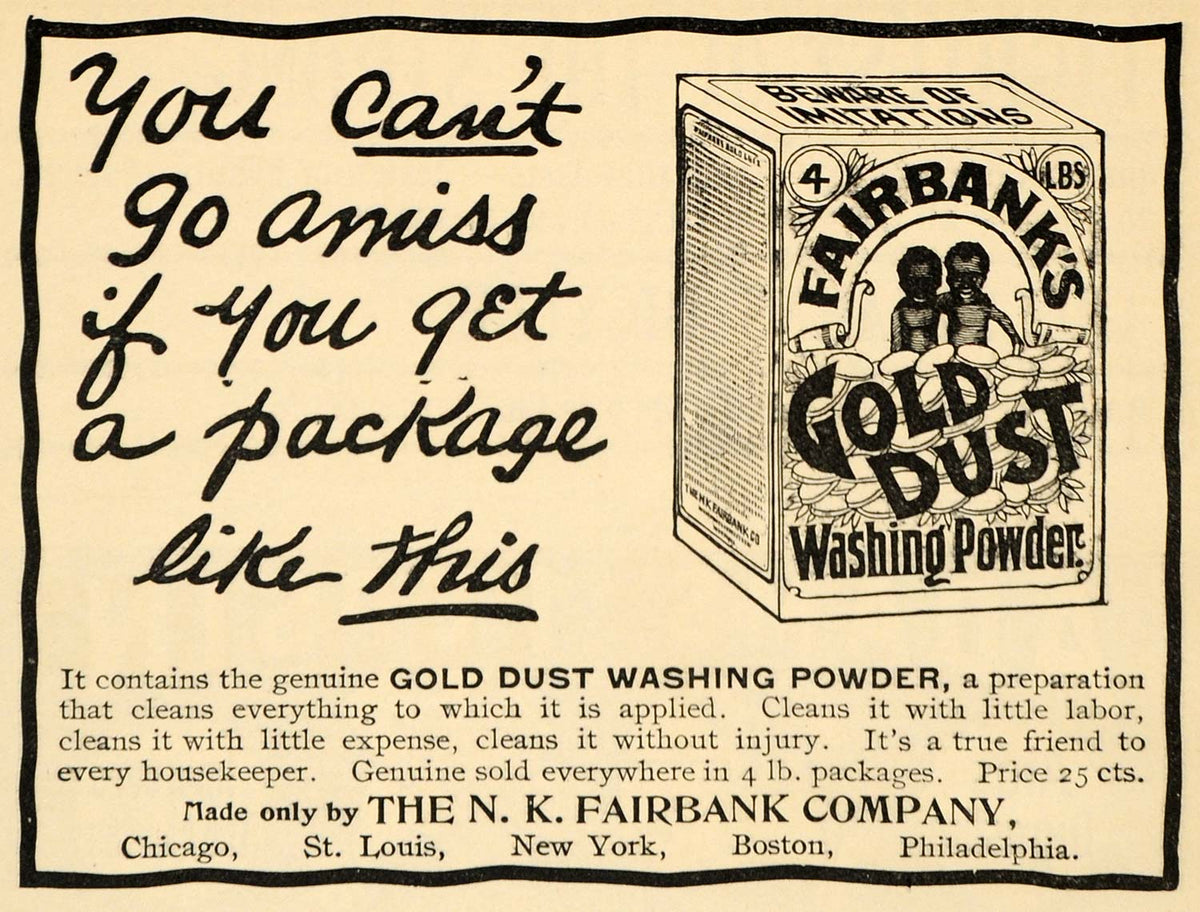 1895 Ad N K Fairbank Gold Dust Twins Washing Powder - ORIGINAL ADVERTI ...