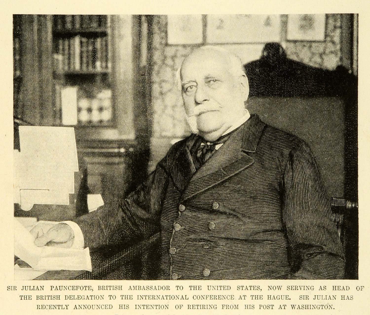 1899 Print Sir Julian Pauncefote British Ambassador U. S. Hague Peace ...