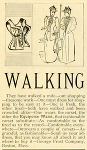 1893 Ad George Frost Co Equipoise Waist Corset Vintage Dress Fashion W ...