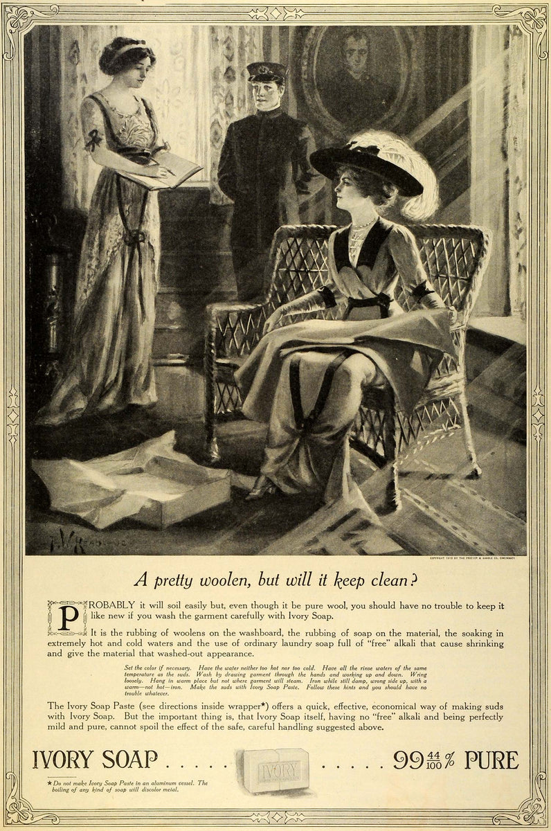 1913 Ad Ivory Soap Edwardian Fashion Woolens Laundry Detergent Procter ...