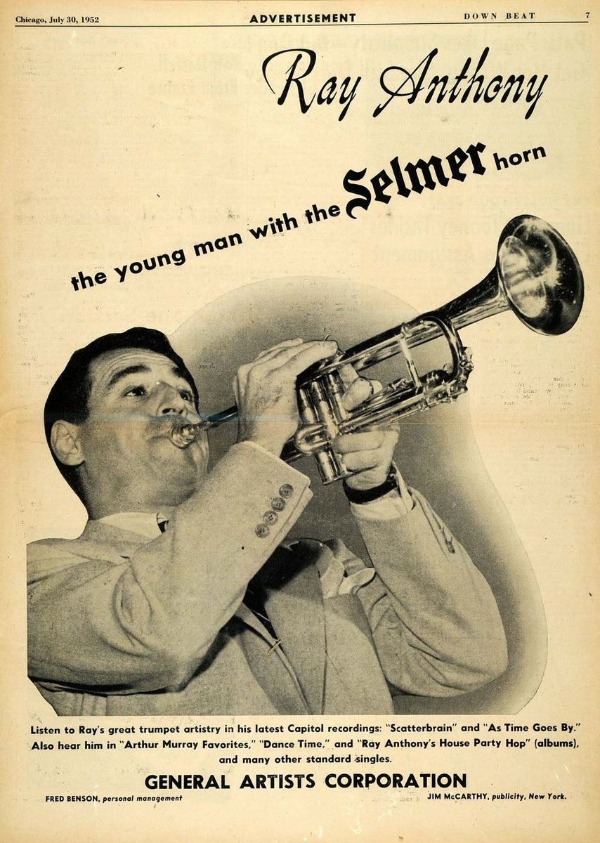 1952 Ad General Art Ray Anthony Trumpet Capitol Records - ORIGINAL MZ1 ...