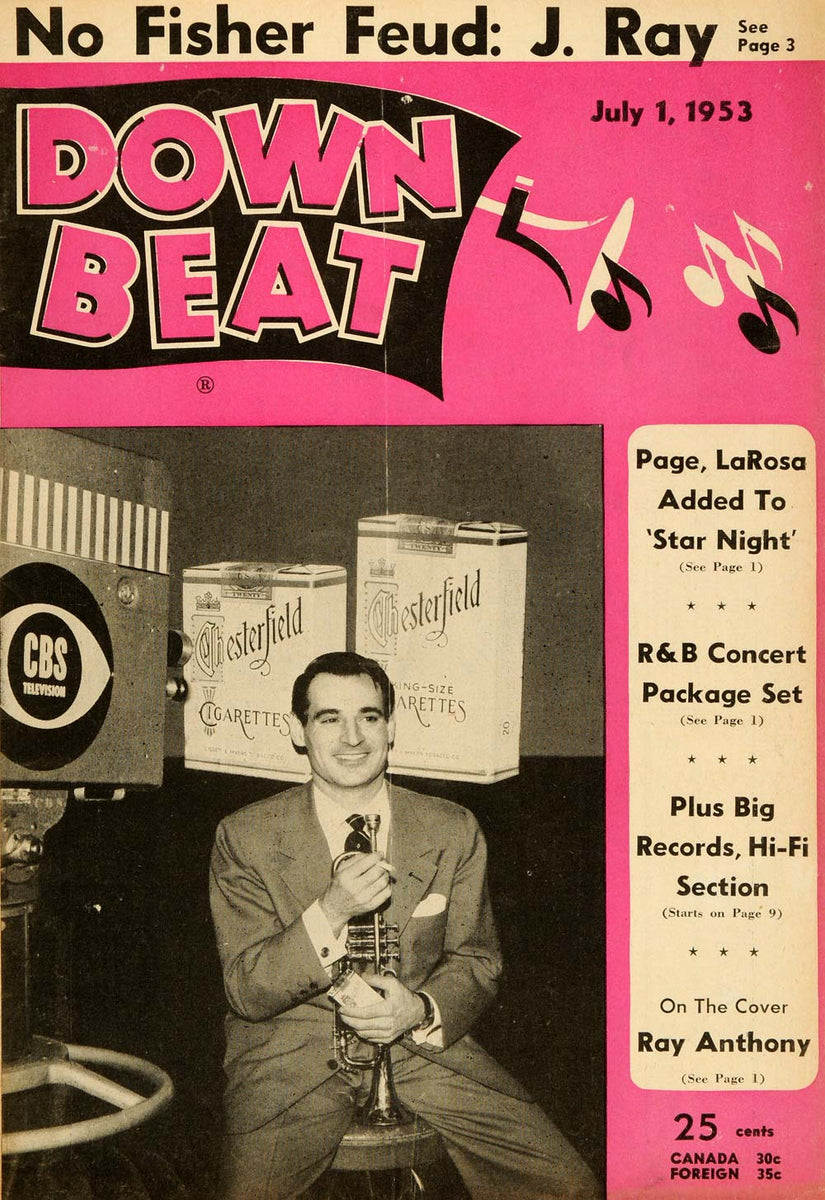 1953 Cover Down Beat Ray Anthony Trumpet Big Band Actor - ORIGINAL MZ1 ...