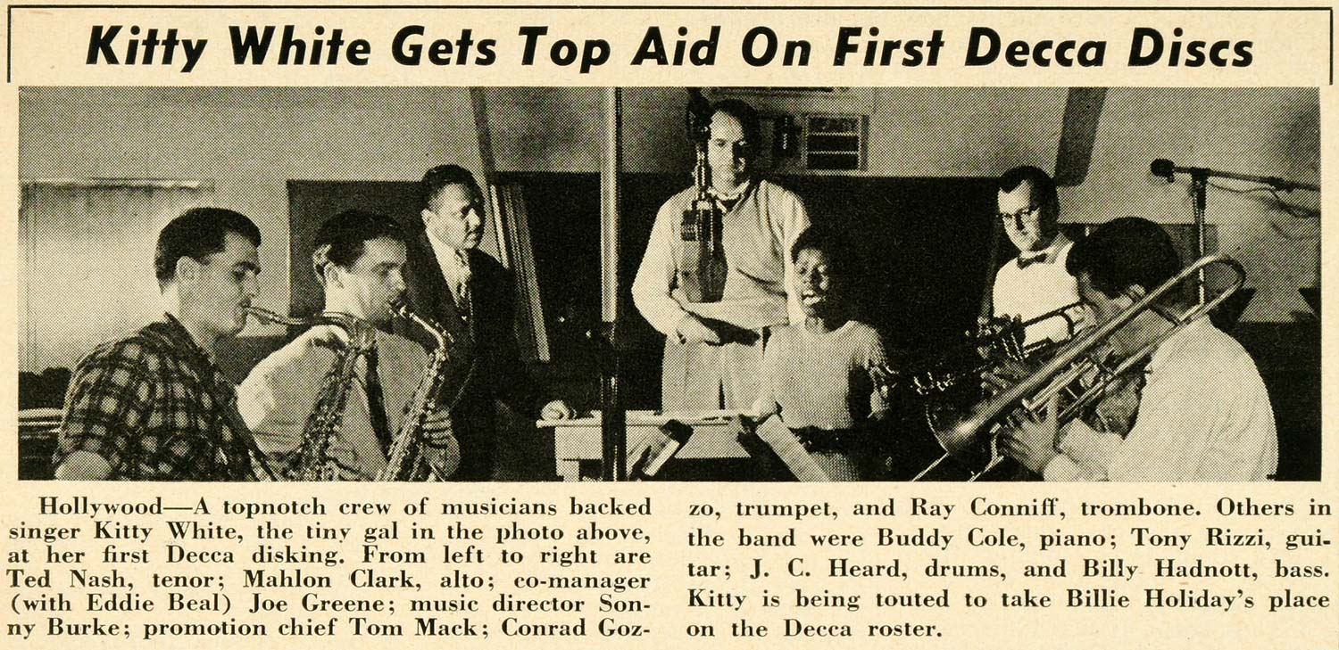 1951 Print Kitty White Jazz Singer Studio Album Decca - ORIGINAL HISTO ...