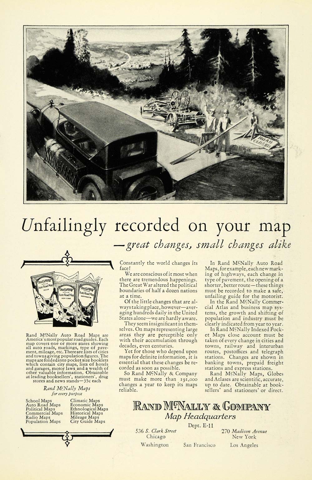 1926 Ad Rand McNally Antique Car Motoring Guide Maps Cartography Mapma ...