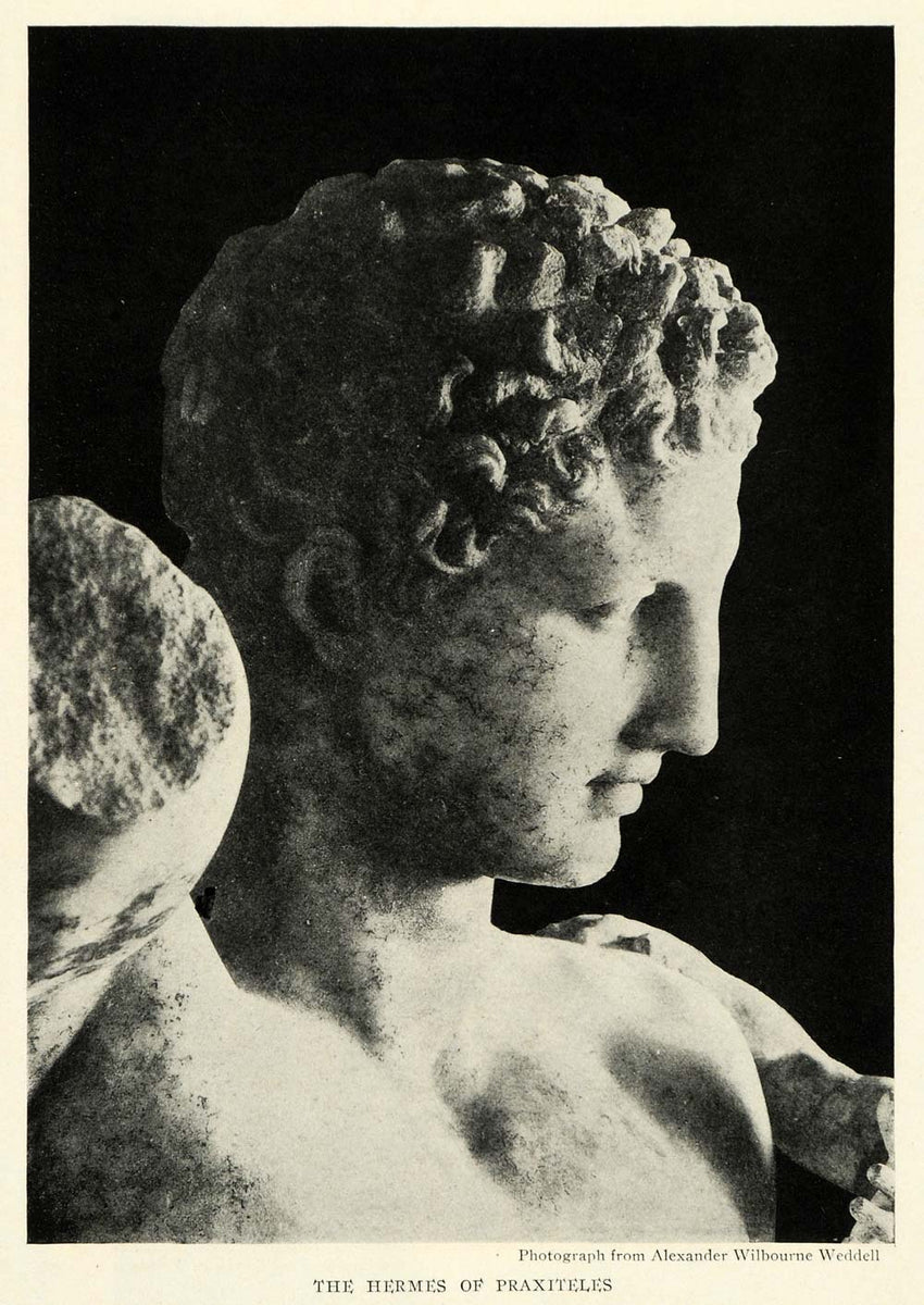 1922 Print Praxiteles Hermes Marble Olympia Praxitelean Sculpture Cnid ...