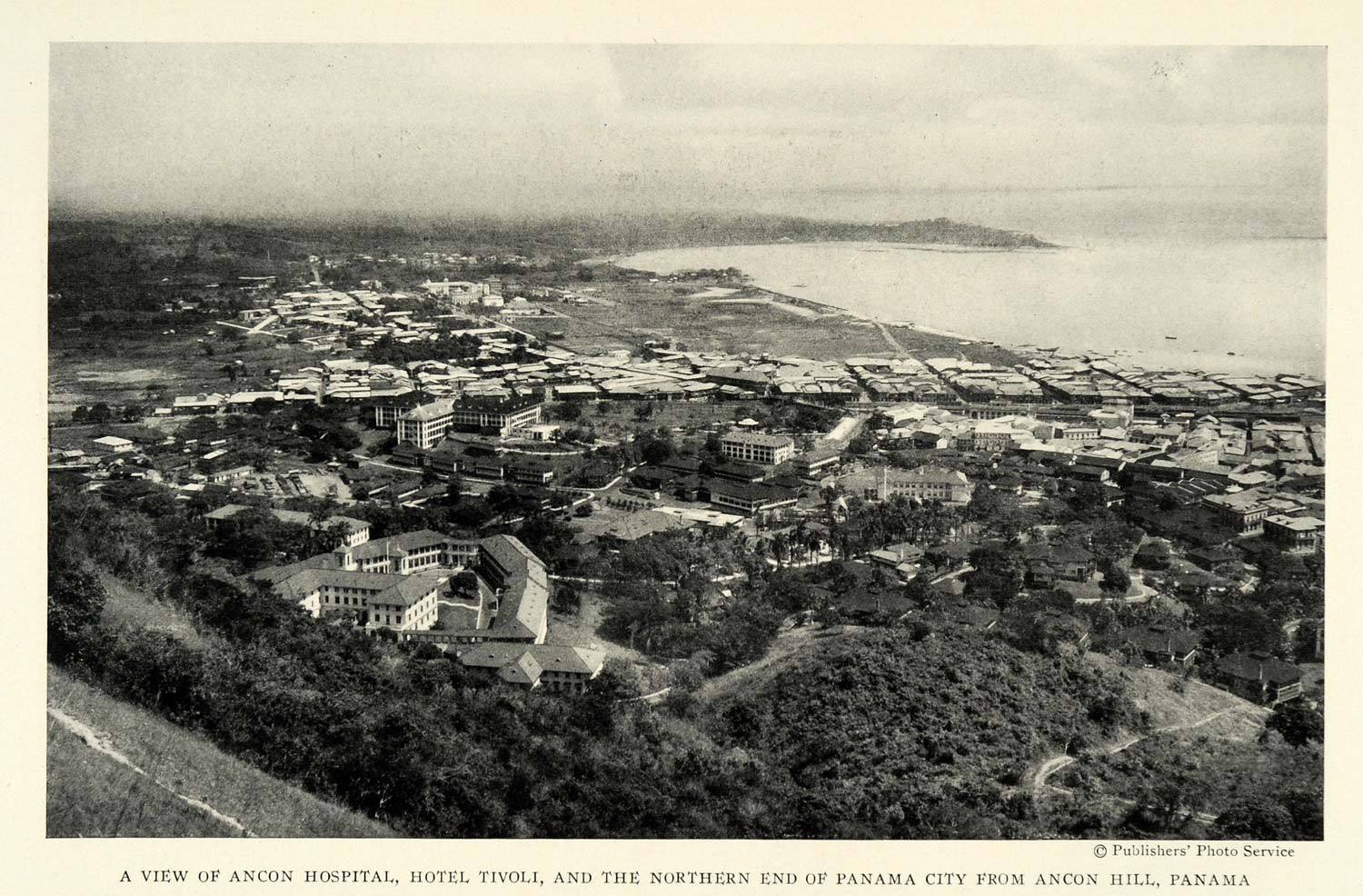 1922 Print Ancon Hospital Panama City Central America Hotel Tivoli NGM ...
