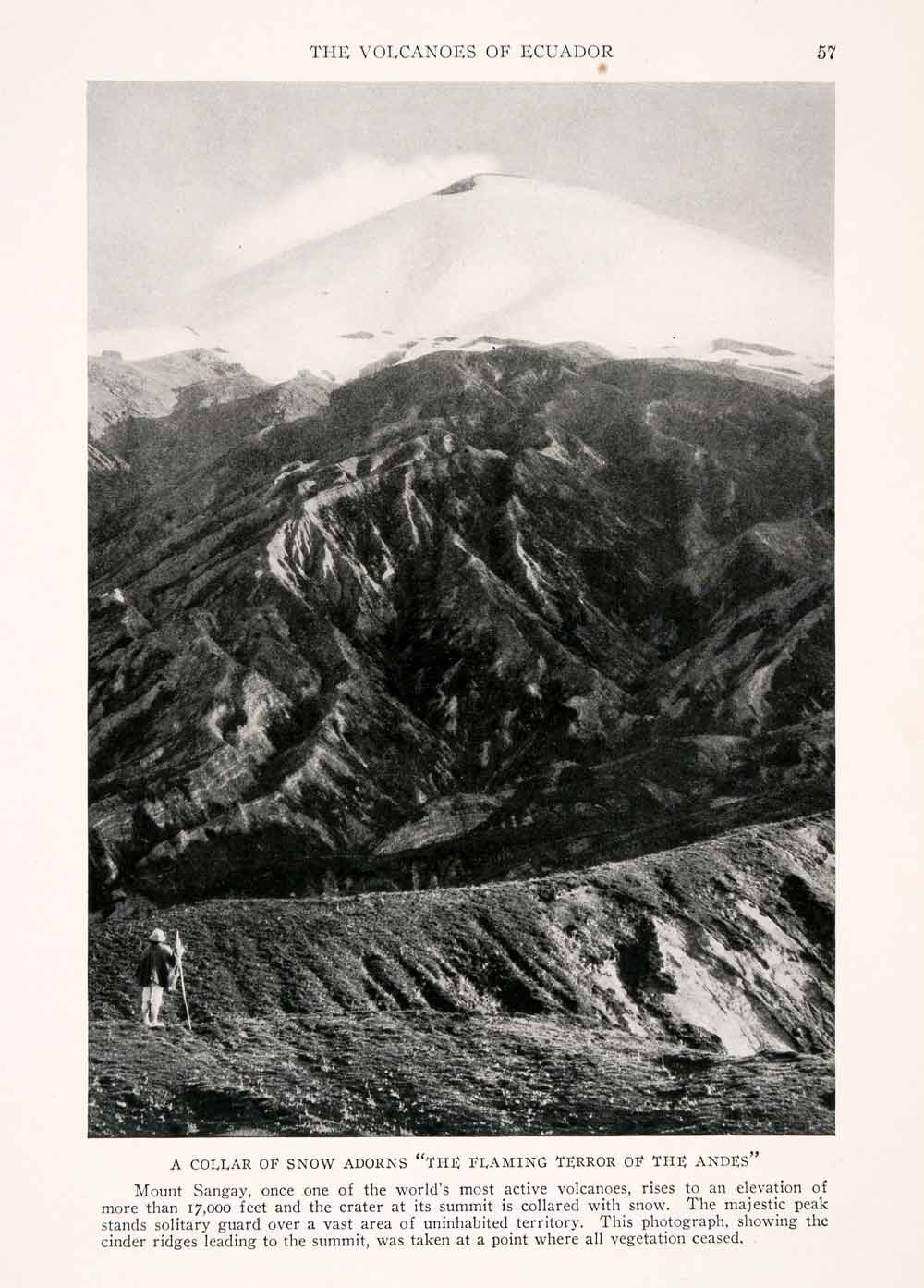 1929 Halftone Print Mount Sangay Active Volcano Ecuador Andes Mountain ...
