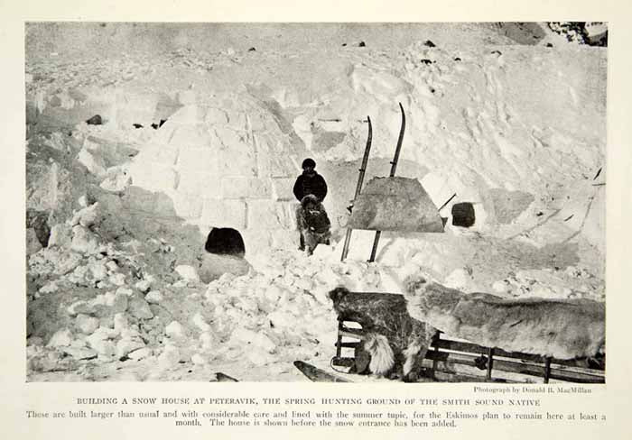 1920 Print Eskimos Inuit Village Peteravik Igloo Native Snow Historica ...