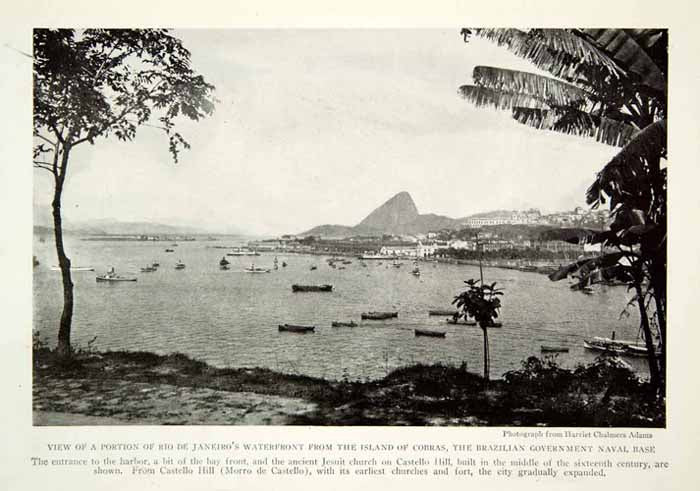 1920 Print Rio De Janeiro Brazil Waterfront Landscape Cityscape Histor ...