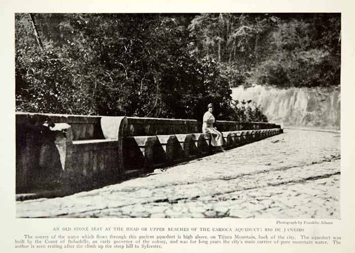 1920 Print Carioca Aqueduct Rio De Janeiro Benches Architecture Histor ...