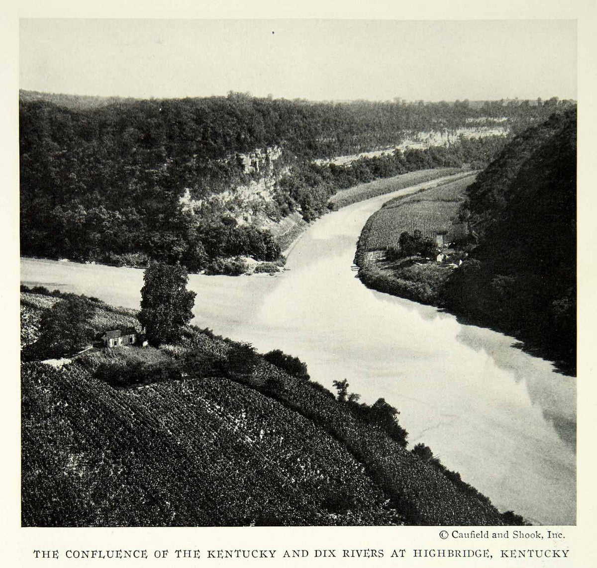 1926 Print Kentucky Dix River Confluence Landscape Historical Image Tr ...