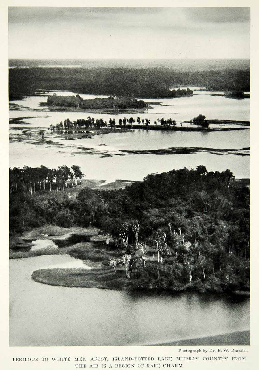 1929 Print Papua New Guinea Landscape Lake Murray Historical Aerial Vi ...