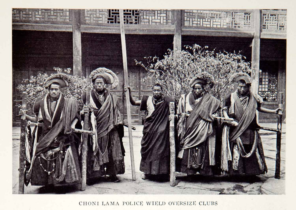 1928 Print Choni Lama Police Weapons Chinese Traditional Historical Im ...