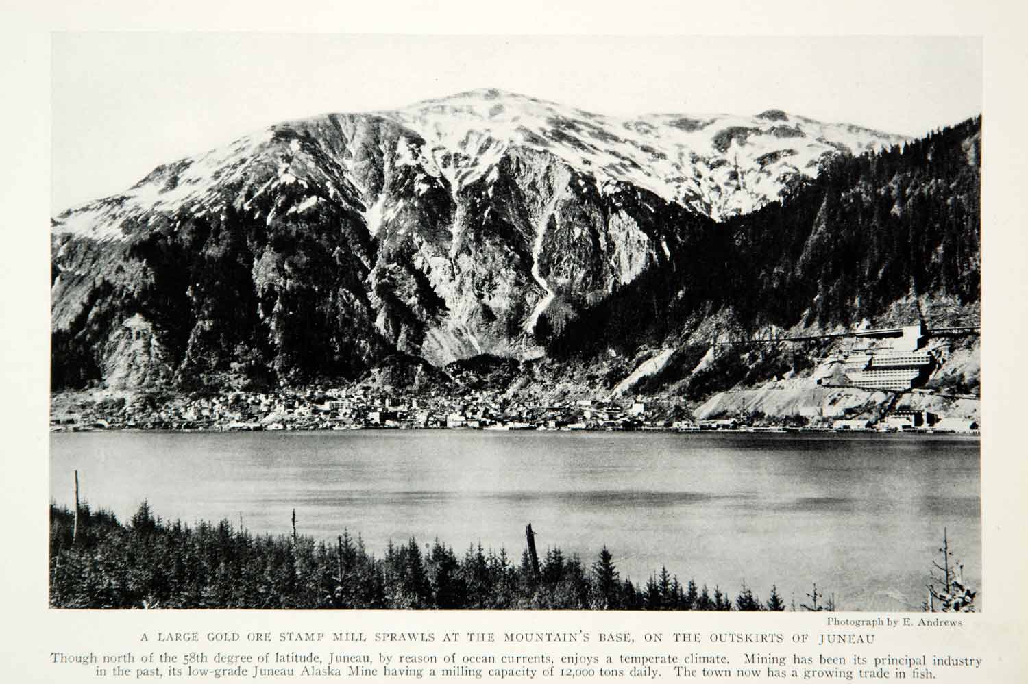 1933 Print Juneau Alaska Landscape Mountains River Historical Image Vi ...