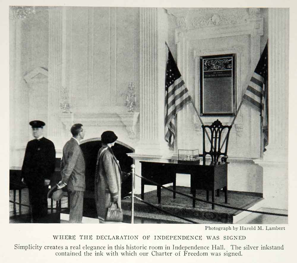 1932 Print Declaration Independence Hall Interior Philadelphia Histori ...