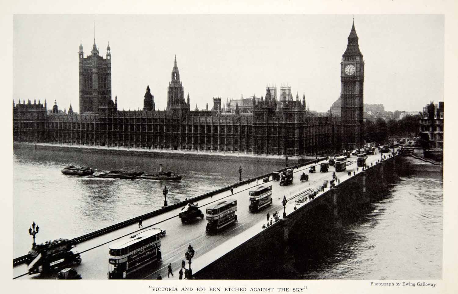 1934 Print London England Big Ben Parliament Building Government Histo ...