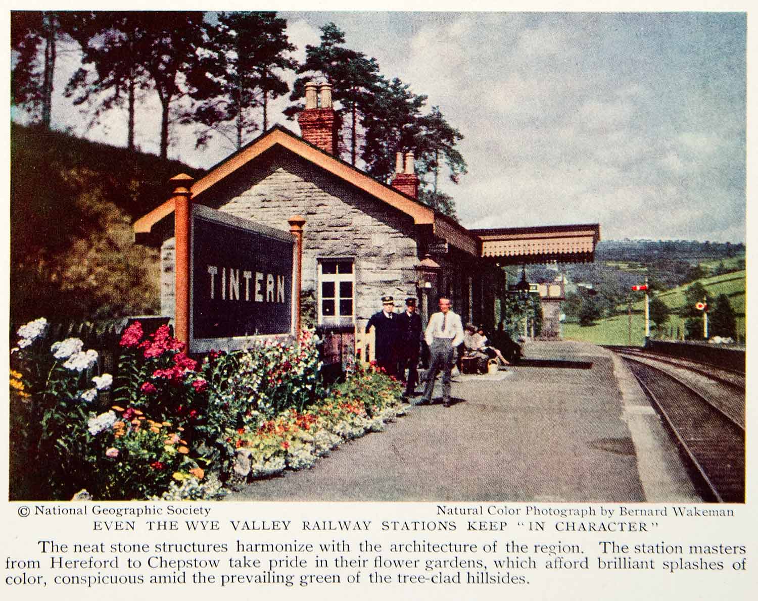 1933 Color Print Railway Station Tintern Wales Welsh United Kingdom Im ...