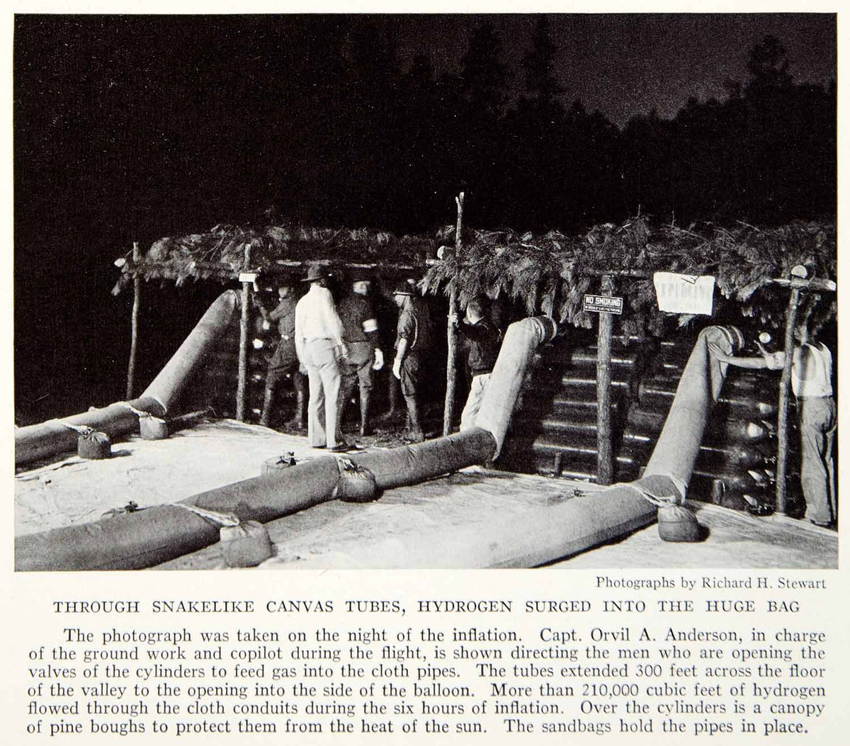 1934 Print Captain Orvil A. Anderson Hydrogen Tube Hot Air Balloon Inf ...