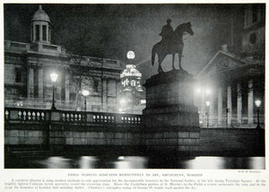 1935 Print London Cityscape Trafalgar Square National Gallery Corinthi ...