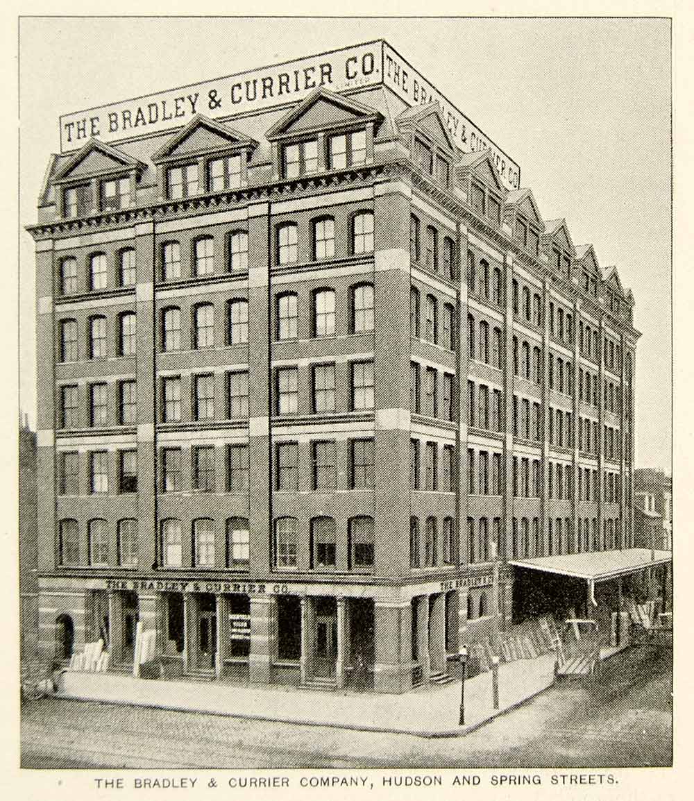 1893 Print Bradley & Currier Office Building Hudson Sprint St New York ...