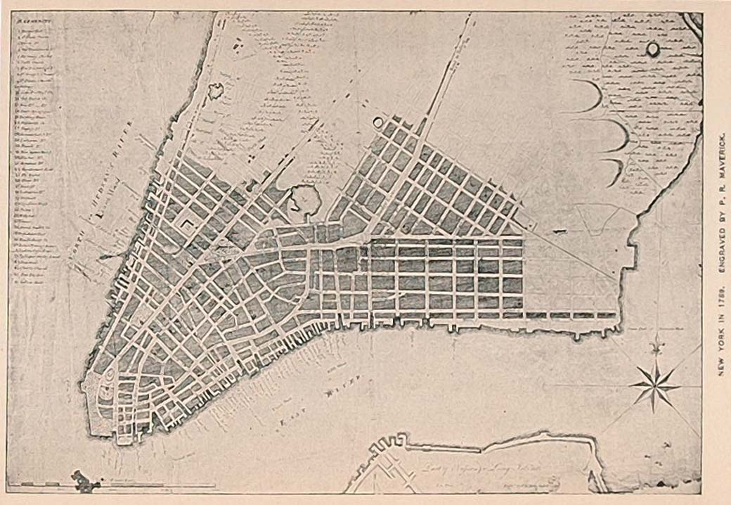 1893 Orig. Print New York City P. R. Maverick Map 1789 - ORIGINAL NY2 ...