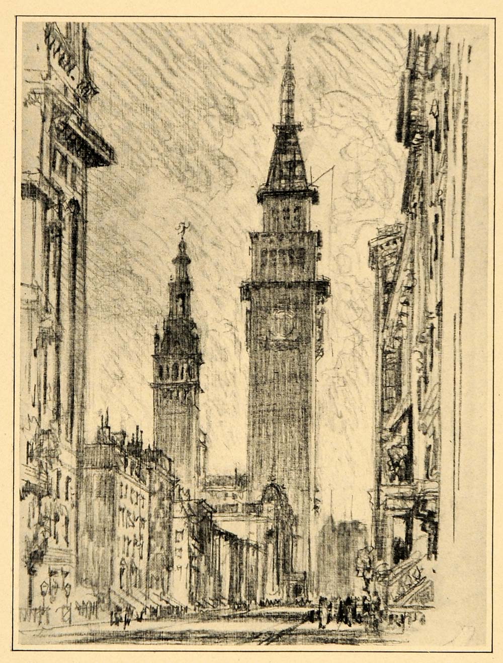 1909 Joseph Pennell Madison Avenue New York City Print ORIGINAL HISTOR ...