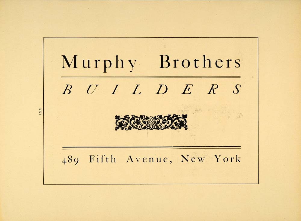 1909 Murphy Brother Builders 489 Fifth Avenue NYC Ad - ORIGINAL ADVERT ...
