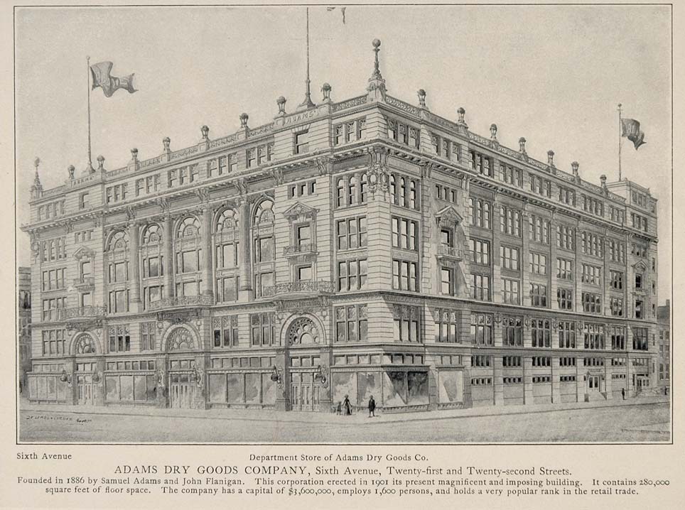 1903 New York City Print Adams Dry Goods Dept Store - ORIGINAL HISTORI ...