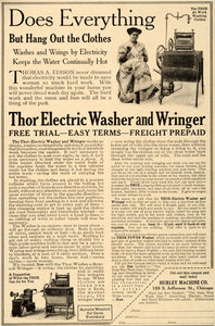 1909 Ad Thor Electric Washer Wringer Machine Antique - ORIGINAL ADVERT ...