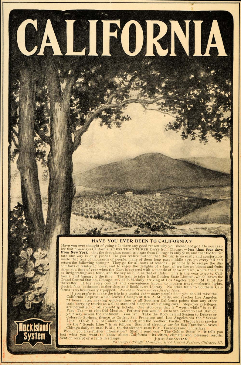 1903 Ad Railroad Train Scenic Line Rock Island System - ORIGINAL ADVER ...