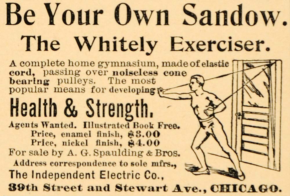 1895 Ad Whitely Exerciser Independent Electric Health - ORIGINAL ADVER ...