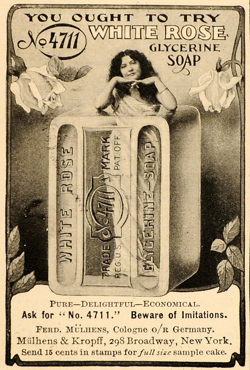 1907 Vintage Ad No. 4711 White Rose Glycerine Soap - ORIGINAL ADVERTIS ...