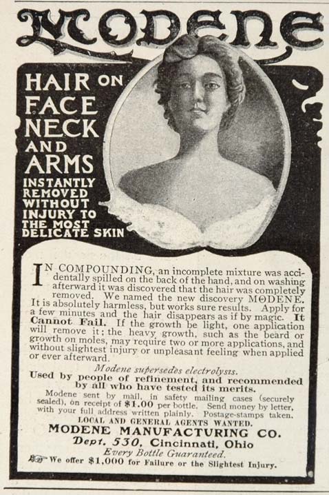 1906 ORIGINAL Vintage Ad Modene Hair Remover Removal - ORIGINAL ADVERT ...