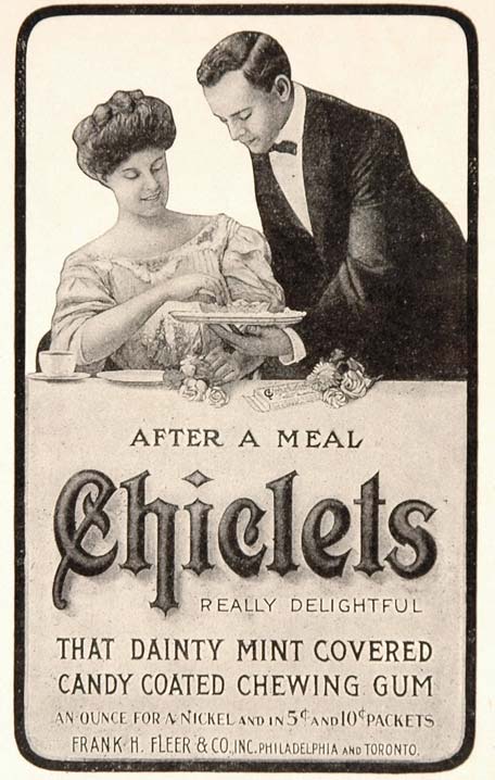 1909 Original Ad Chiclets Chewing Gum Frank H. Fleer - ORIGINAL ADVERT ...