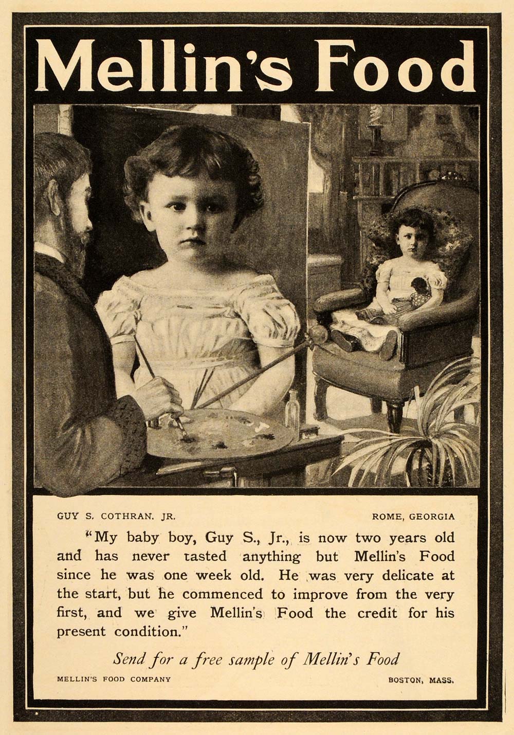 1902 Ad Mellin's Baby Food Guy S. Cothran Rome Georgia - ORIGINAL OLD4 ...